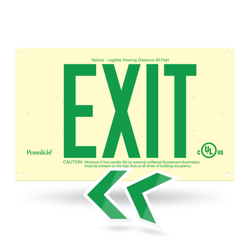 Photoluminescent Plastic EXIT Unframed Signs | Shop Equipment and ...