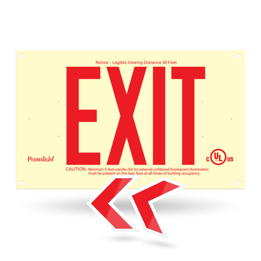 Photoluminescent Plastic EXIT Unframed Signs | Shop Equipment and ...
