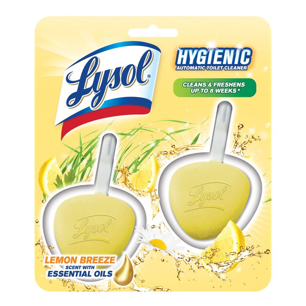 Lysol® 83723 Hygienic Rim Clip Blocks Lemon Breeze Scent Toilet Bowl ...