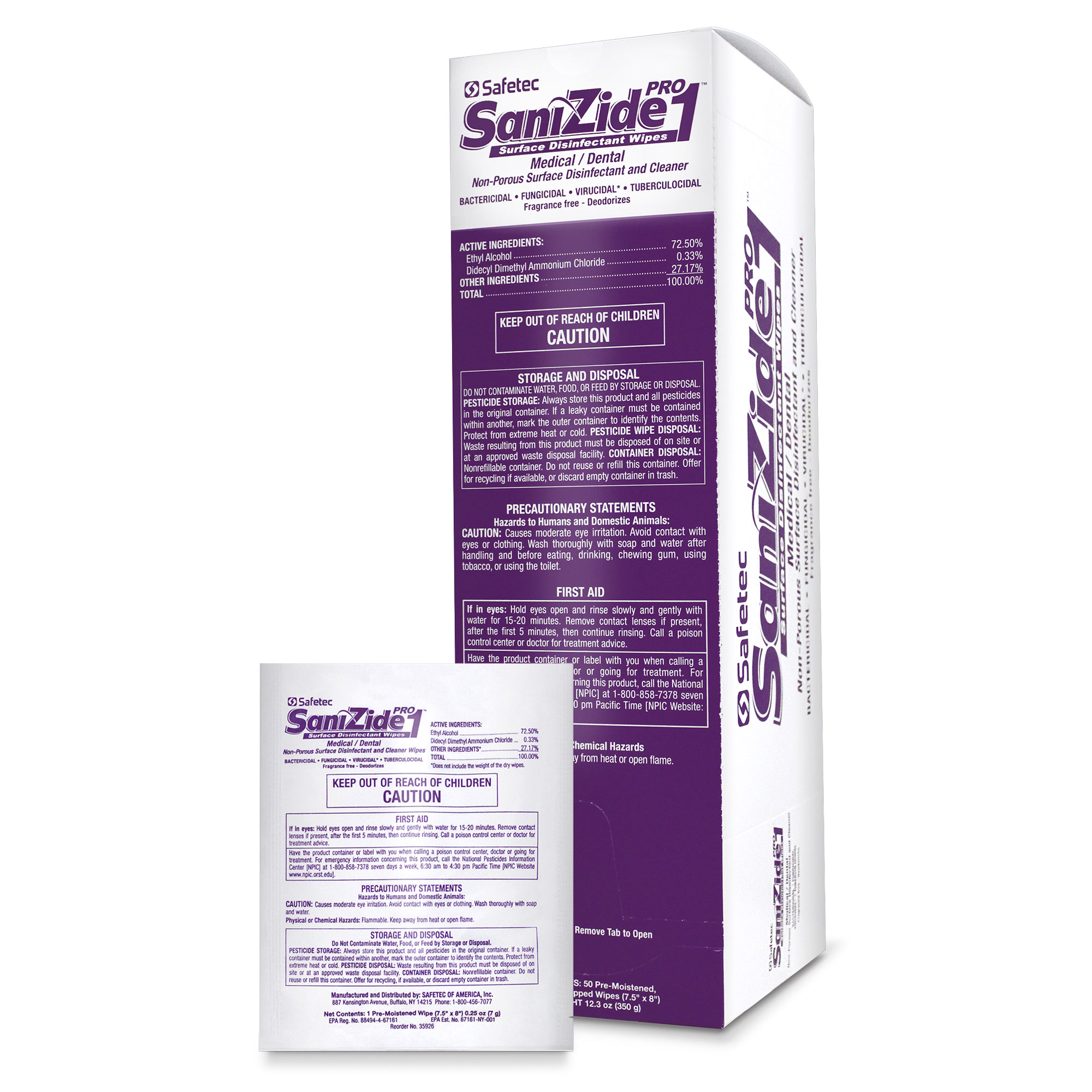 Safetec SaniZide Pro 1® Boxed Surface Disinfectant Wipes | Shop Spill ...
